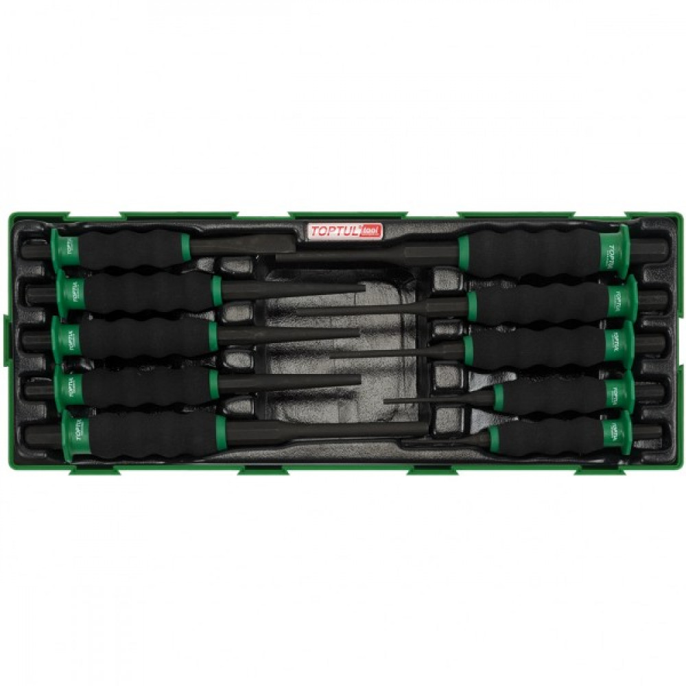 TI Soft Grip Punches & Chisel Kit 10Pce In Plastic Tray Toptul GTA1026